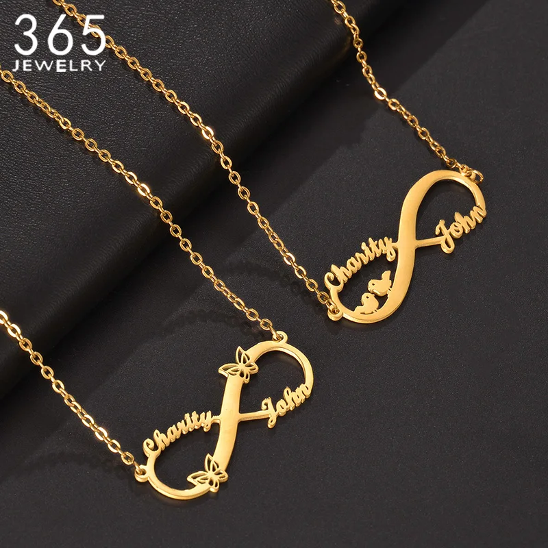 20 Styles Custom Infinity Names Necklaces Stainless Steel Heart ...