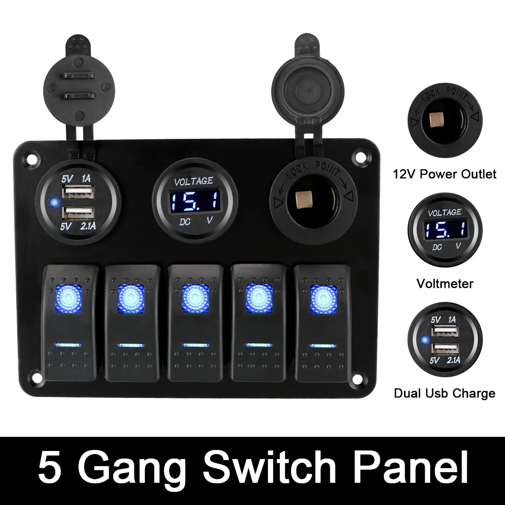 12-24V-Outlet-Combination-Digital-Voltage-Dual-USB-Slot-Socket-With ...