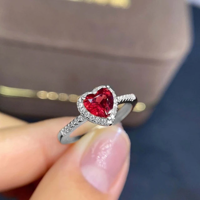 Red Heart Diamond Ring