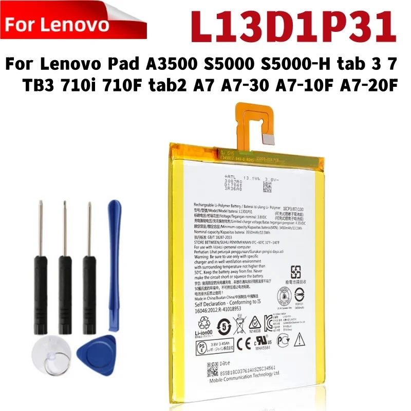 L13D1P31-Battery-For-Lenovo-Pad-A3500-S5000-S5000-H-tab-3-7-TB3-710i ...