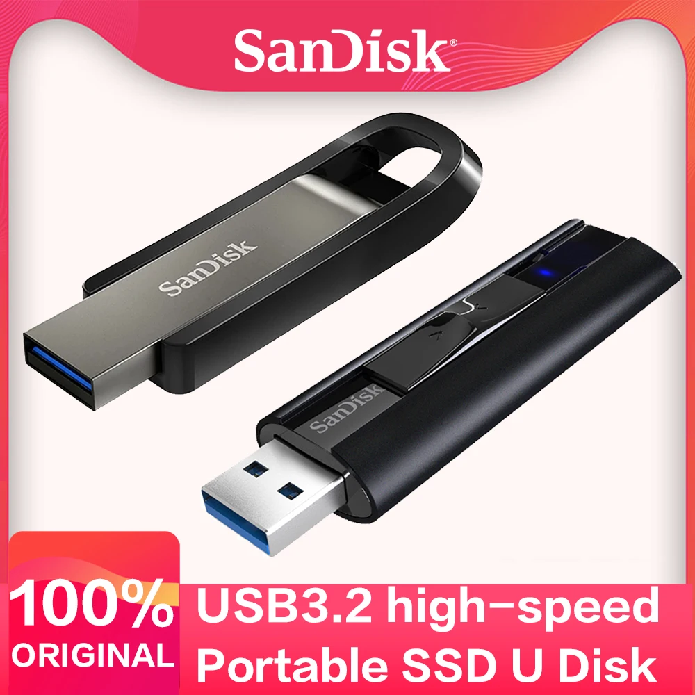 SanDisk 초고속 솔리드 스테이트 성능 플래시 드라이브 U 디스크, CZ880, 1TB, EXTREME PRO, USB3.2 ...
