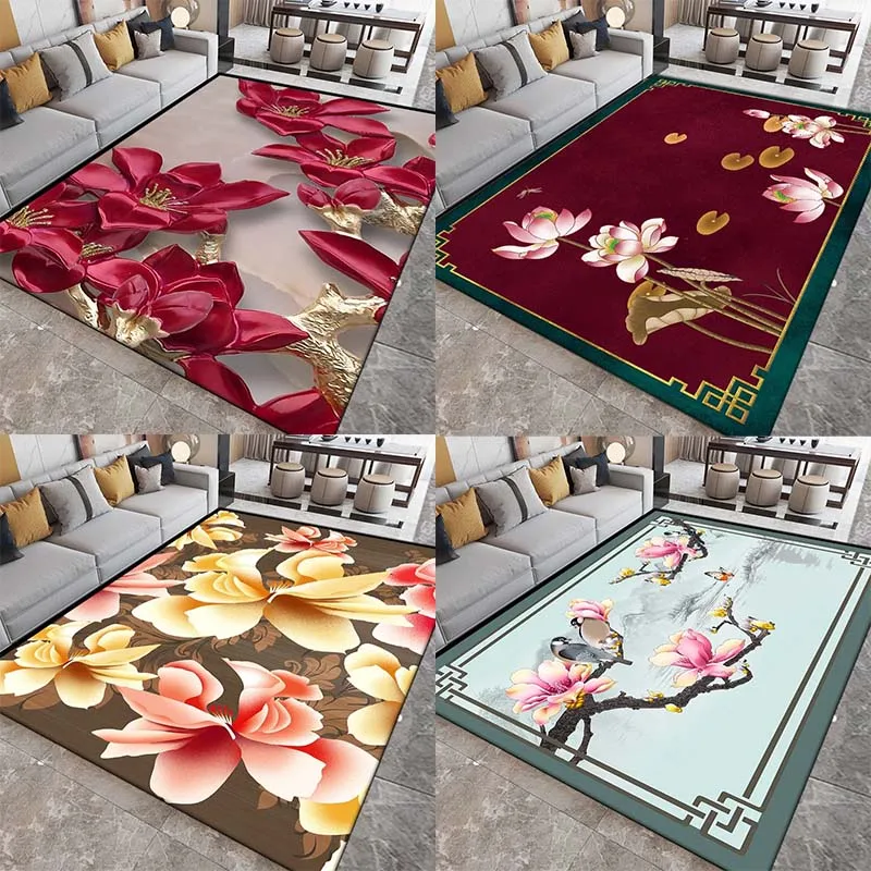 Chinese Style Light Luxury Pattern Bedroom Floor Mat Decoration Home ...