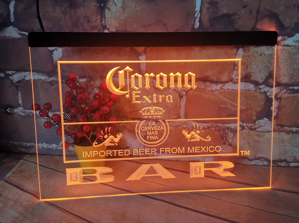 Corona-Bar-Beer-Extra-logo-beer-bar-pub-club-3d-signs-LED-Neon-Light ...