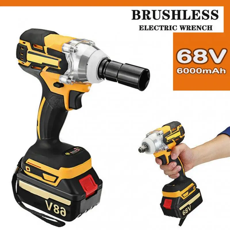 Magnitt 68v Cordless Electric Impact Wrench 6000mah Brushless Gun ...
