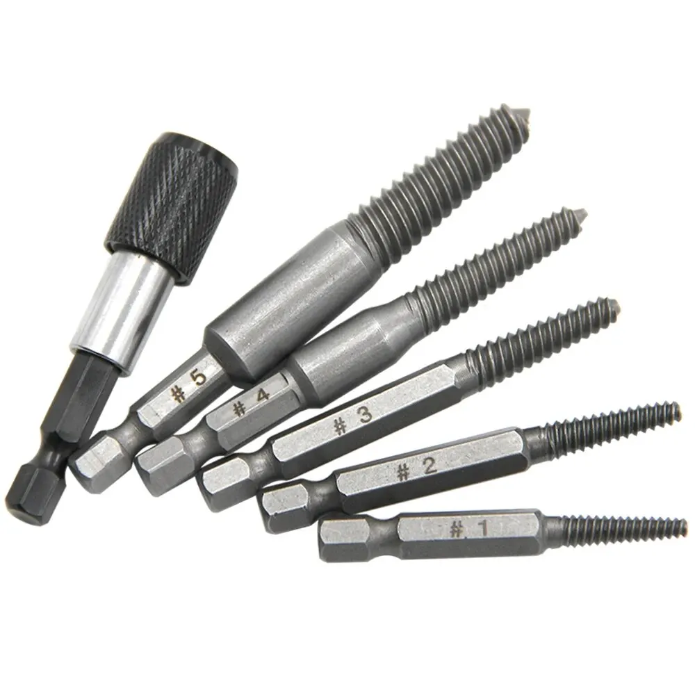 5pc-Hexagonal-Handle-Broken-Head-Screw-Extractor-60mm-Black-Quick ...