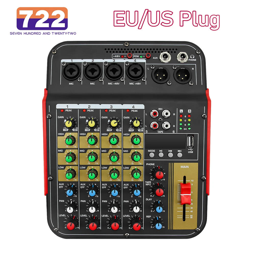 6-Channel-Audio-Mixer-Audio-USB-Bluetooth-compatible-Reverb-Audio ...