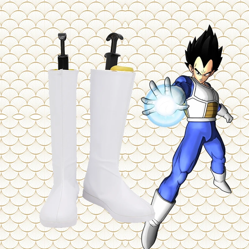 Vegeta-Cosplay-zapatos-blancos-botas-largas-de-cuero-hechas-a-medida ...