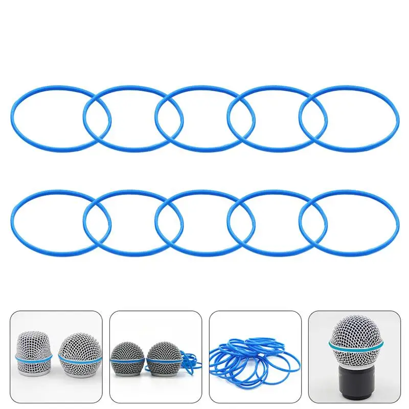 10 Pcs Rubber Band Professional Microphone Grille Ring Ktv Supplies ...