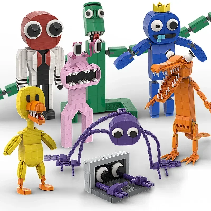 RF-Cartoon-Anime-Game-Character-Building-Blocks-azul-rosa-laranja ...