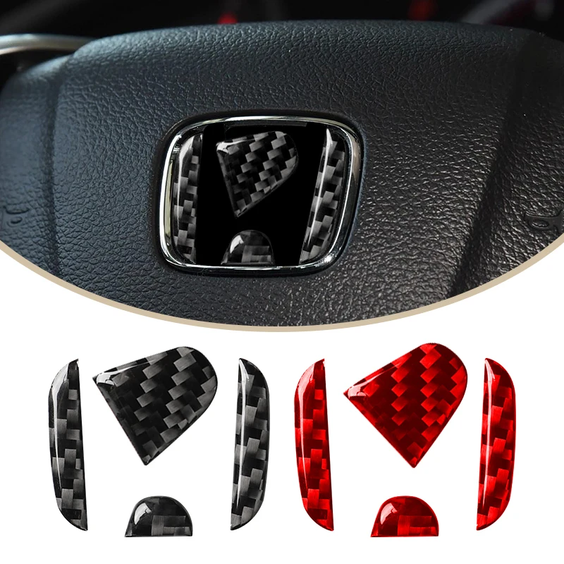Car-Emblem-Steering-Wheel-Stickers-Carbon-Fiber-Decals-For-Honda-Civic ...