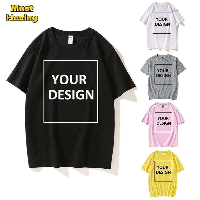 Custom-Print-Tailor-made-T-shirt-for-Men-Women-Customized-Logo-Pattern ...