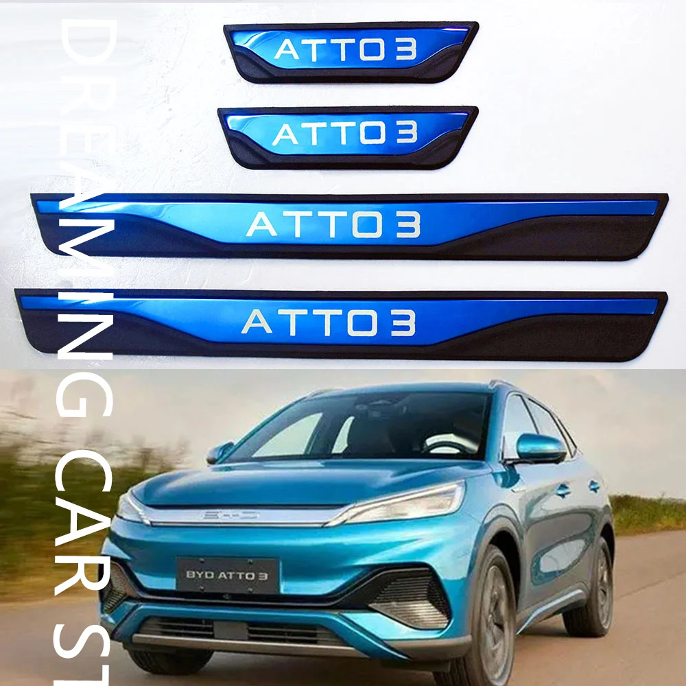 For BYD ATTO 3 Atto 3 car styling 4pcs Welcome Pedal Car Scuff Plate ...