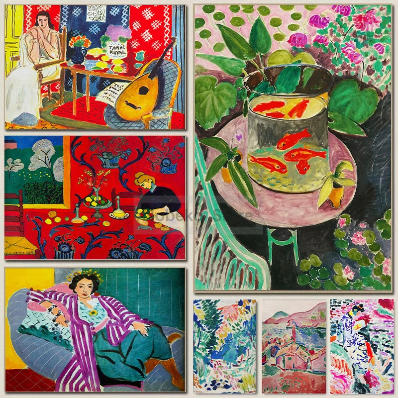 Abstract-Vintage-Henri-Matisse-Artwork-Fauvism-Flower-Women-Poster-and ...