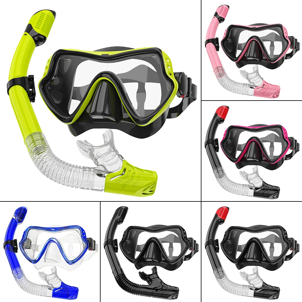 Snorkel-Mask-Swimming-Goggles-Scuba-Diving-Silicone-Skirt-Tempered ...