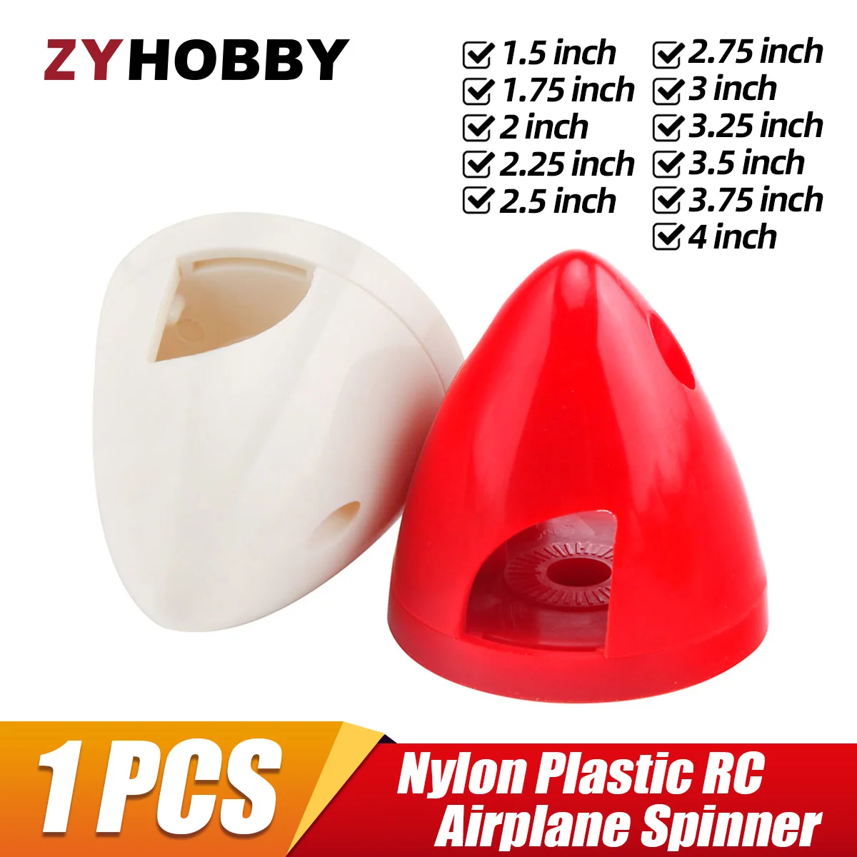 1 pcs Nylon Plastic RC Airplane Prop Cone Propeller Spinner Red / White ...
