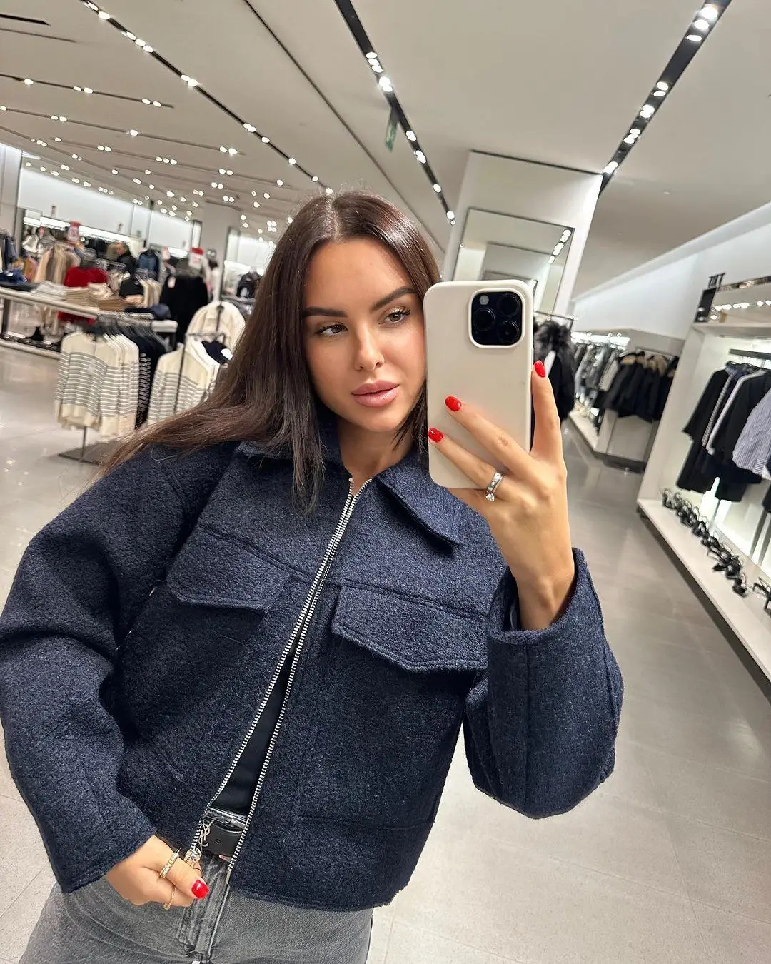 TRAF 2024 Spring Women Fashion Woolen Coat Loose Short Jacket Long ...