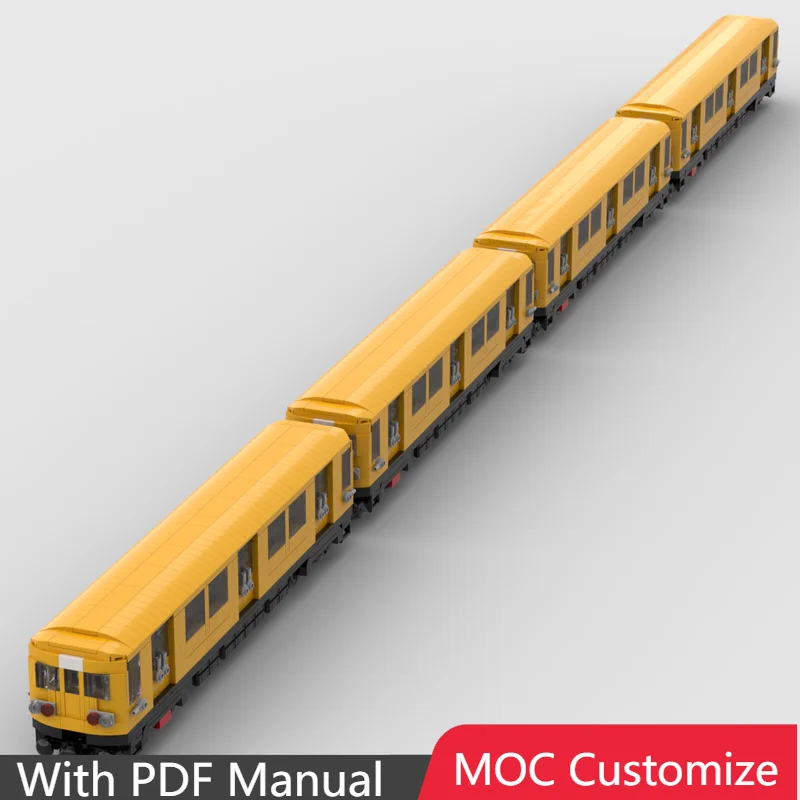 NEW 884 PCS Creative Yellow Subway TrainTechnical Bricks Customize ...