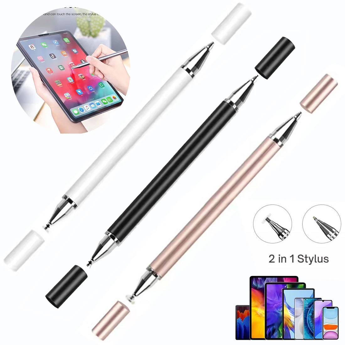 2-in-1-Universal-Stylus-Pen-For-Smartphone-Tablet-Thick-Thin-Drawing ...