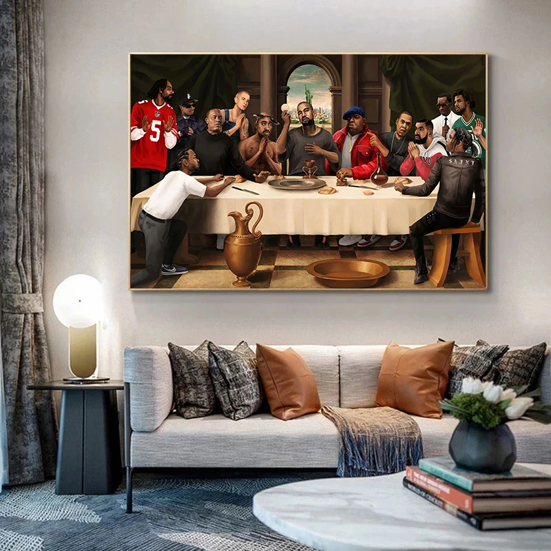 Abstract-Hip-Hop-Rapper-2PAC-Last-Dinner-Posters-and-Prints-Wall-Art ...