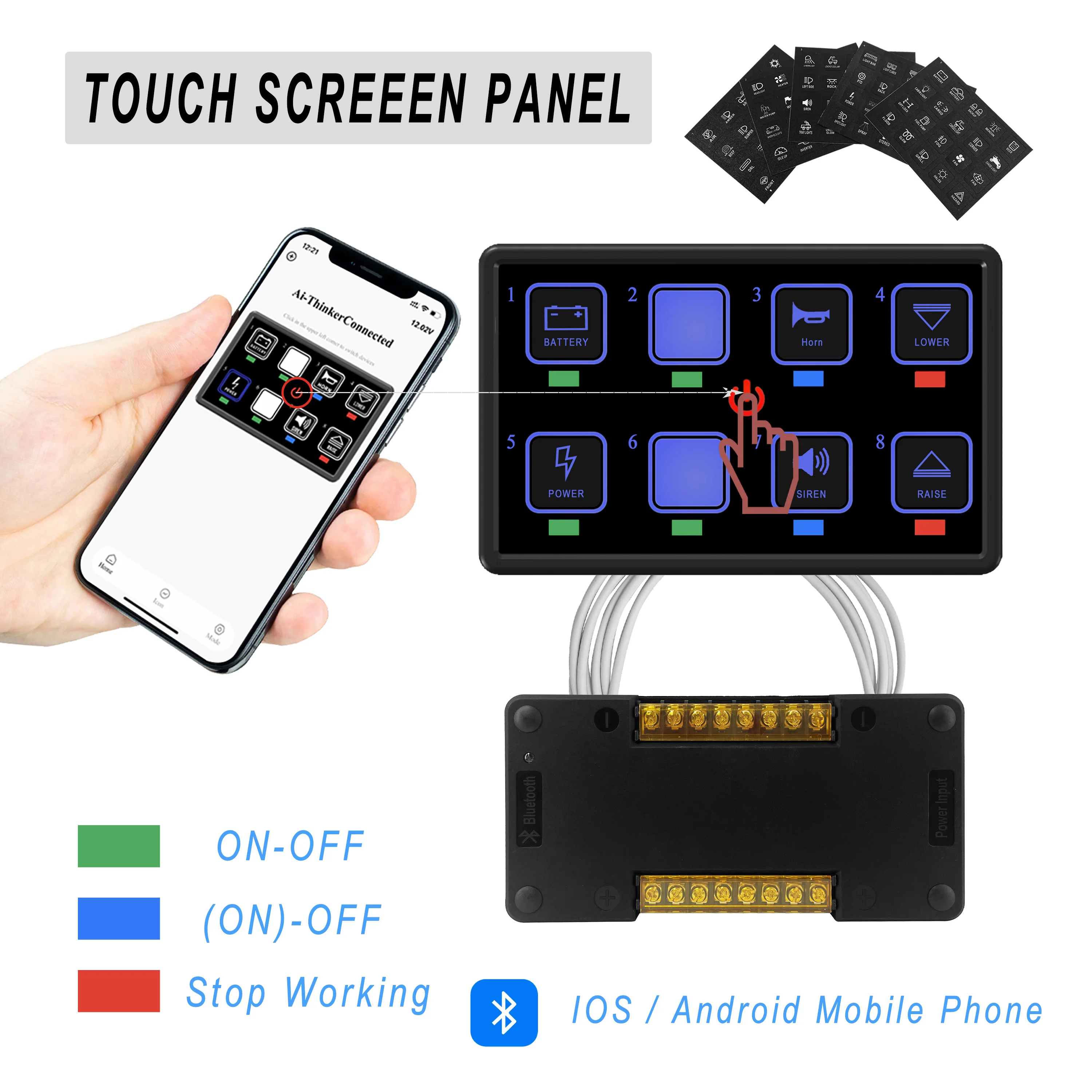 8 Gang Switch Panel Bluetooth Auto Circuit Control Relay System Box ...