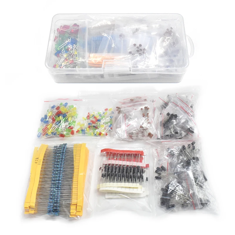 Metal-film-Resistor-assortment-kit-led-diodes-Electrolytic-Capacitor ...