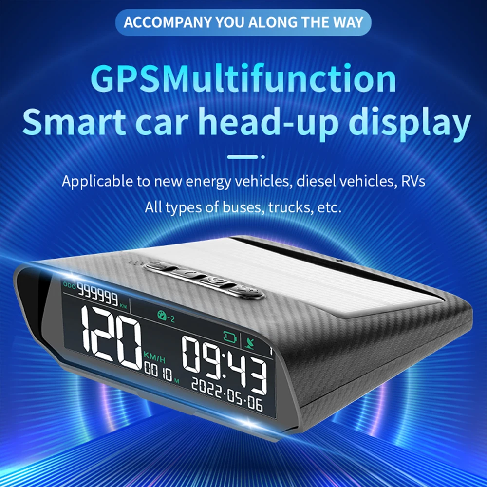 ELING Wireless HUD Solar Digital GPS Speedometer with Odometer Fatigue ...