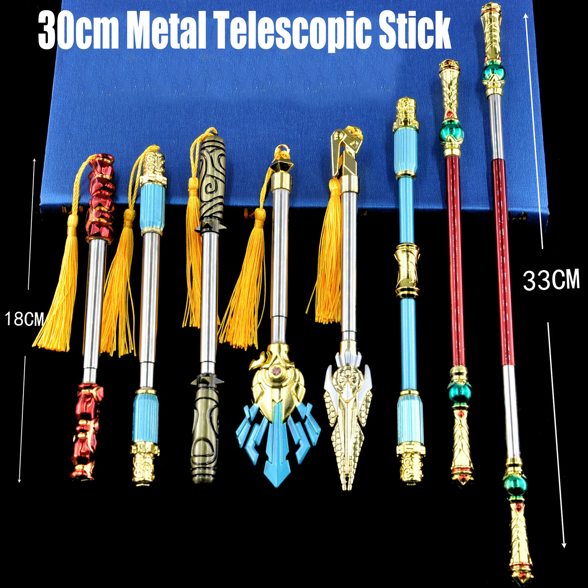 30cm Metal Telescopic Stick Model Manga Anime Character Accessories ...