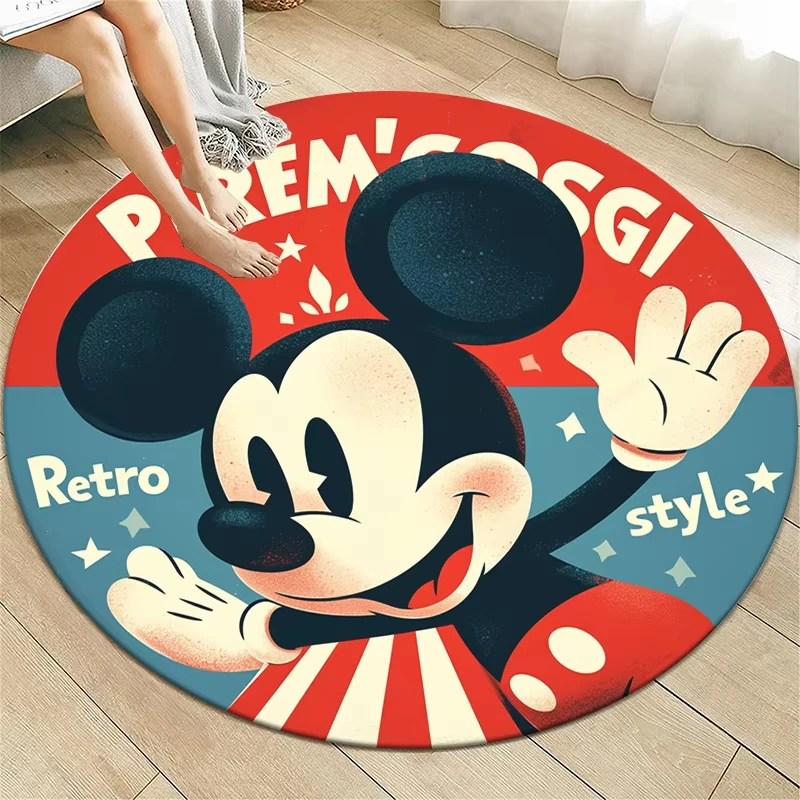 MINISO-Mickey-Mouse-Cartoon-Printed-Round-Carpet-for-Living-Room ...