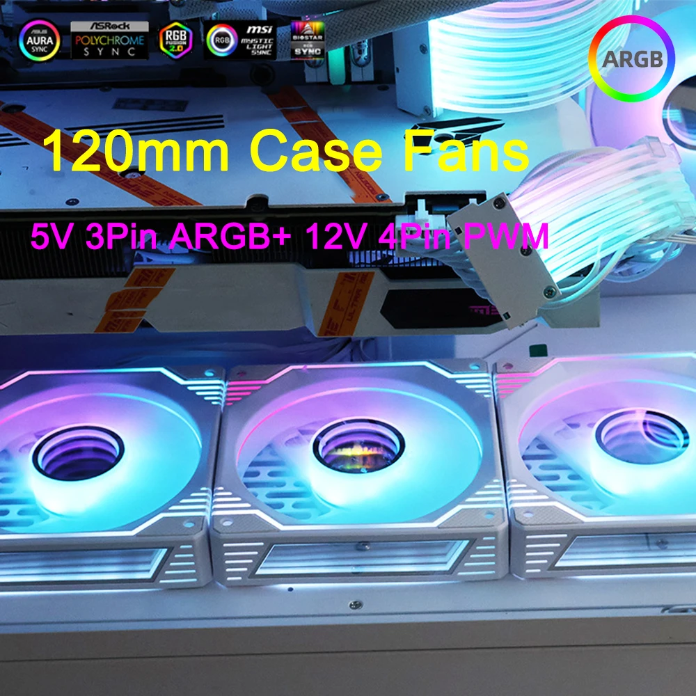 ARGB-Mirror-Cooling-Fan-Forward-Reverse-Blades-5V-3Pin-120mm-Ventilador ...