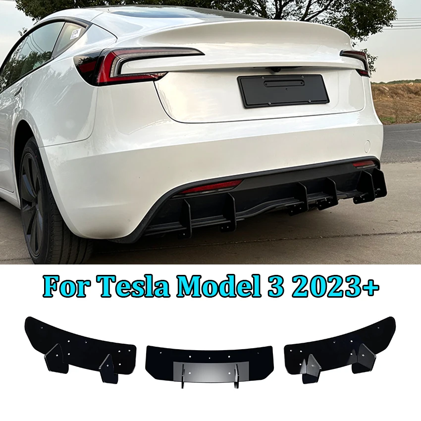 Difusor-de-parachoques-trasero-para-Tesla-Model-3-2023-Kit-Protector-de ...