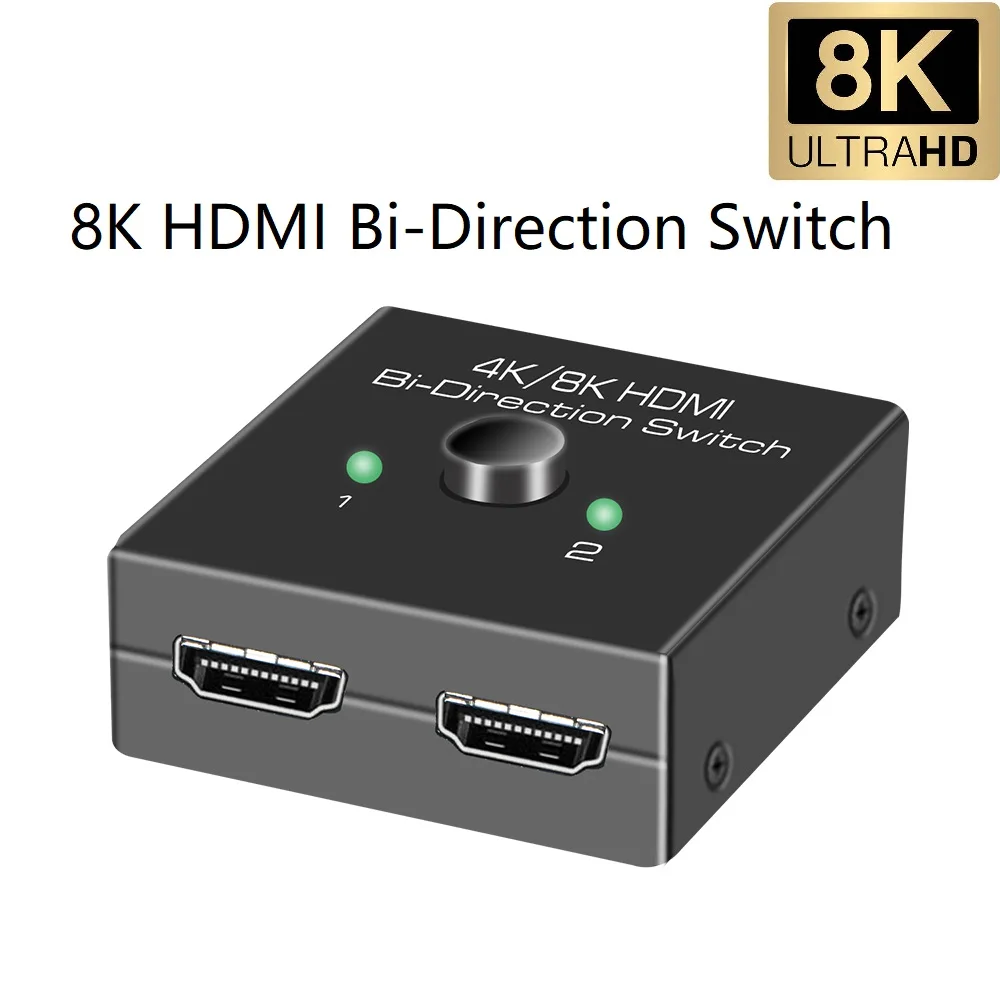8K 60Hz HDMI AB Switcher 2 In 1 Out HDMI 2.1 Bi-Direction Switch ...