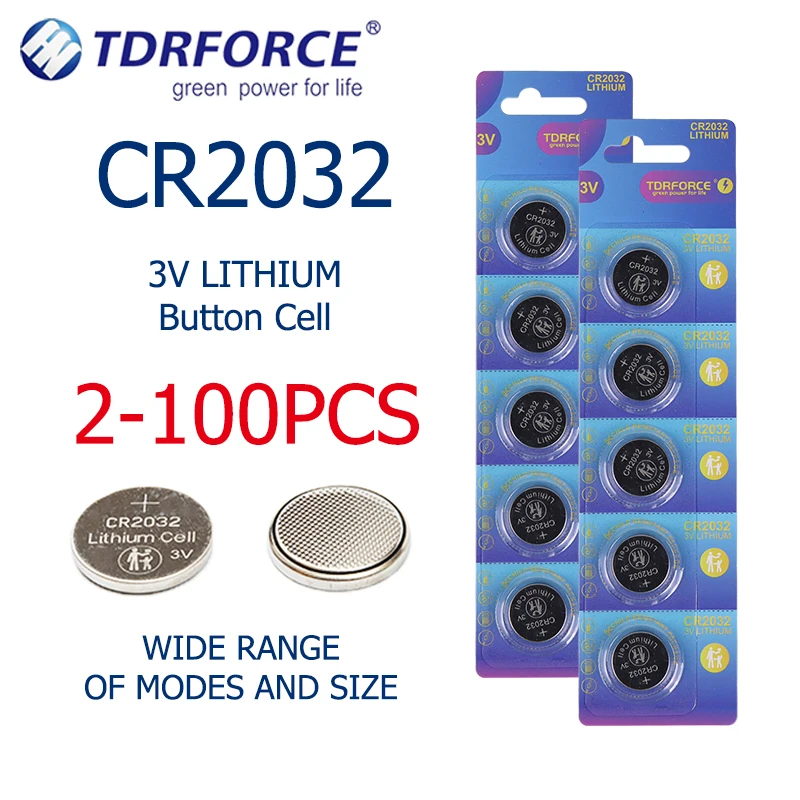 2-100pcs-CR2032-Battery-Button-Coin-Battery-cr2032-3V-Lithium-Batteries ...