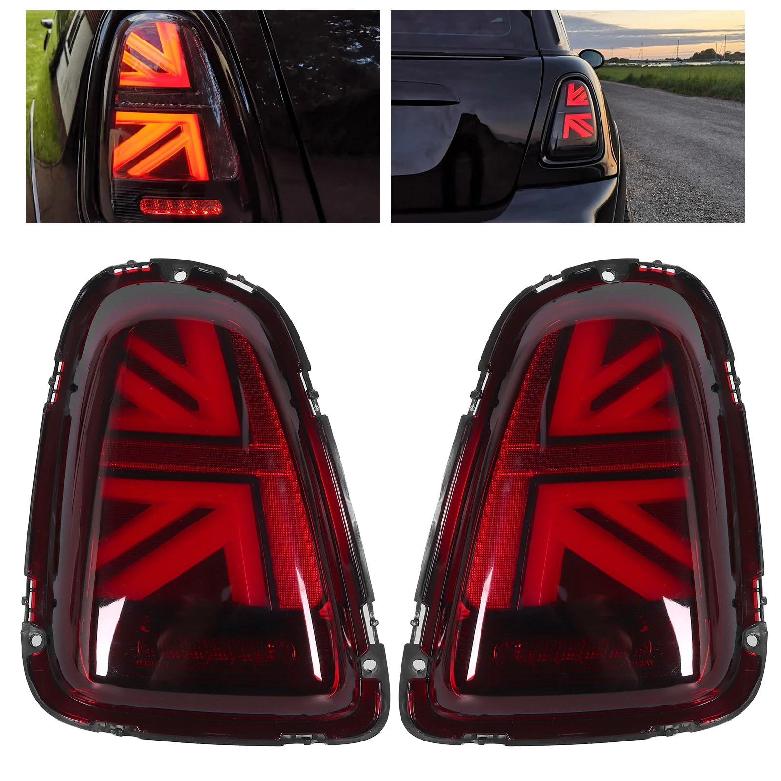 Luz de freno LED, lámpara de señal de giro para JCW Union Jack, luces ...