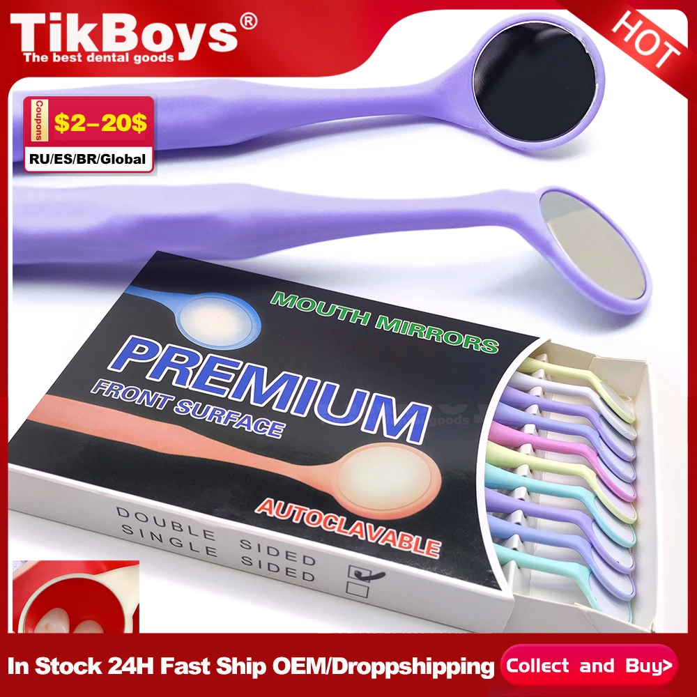 10pcs-Box-Dental-Double-Sided-Mouth-Intraoral-Mirrors-Dentistry ...