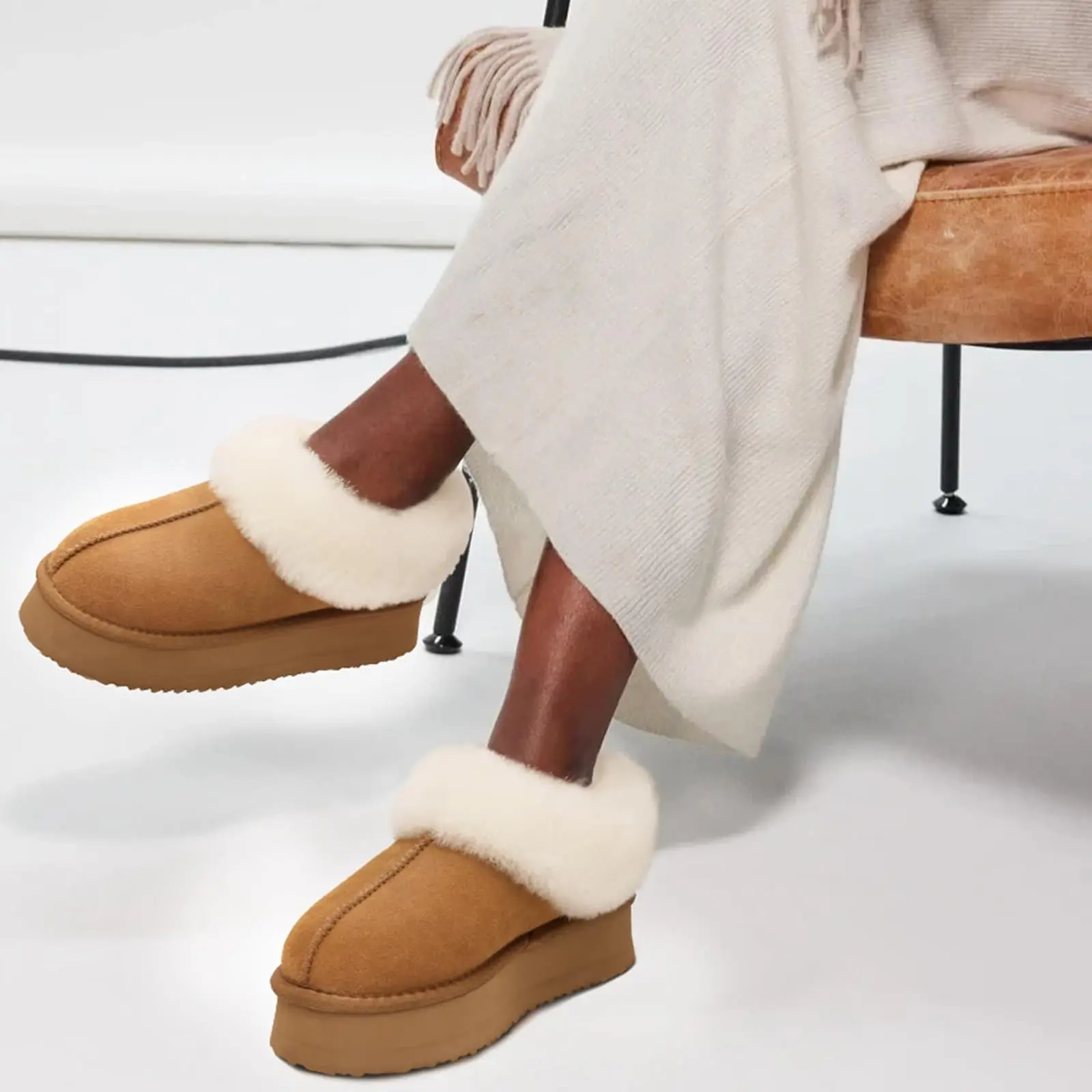 Women-Snow-Shoe-Platform-Slippers-for-Women-Furry-Lined-Platform-Clogs ...