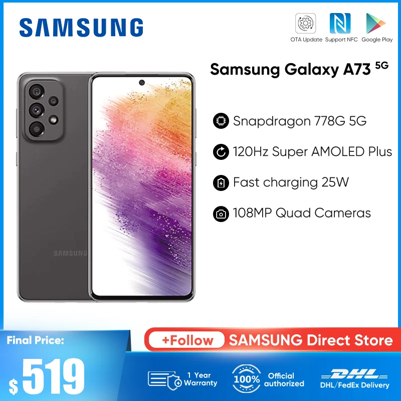 Samsung Galaxy A73 A736bds 5g Smartphone Snapdragon 778g 5000mah ...