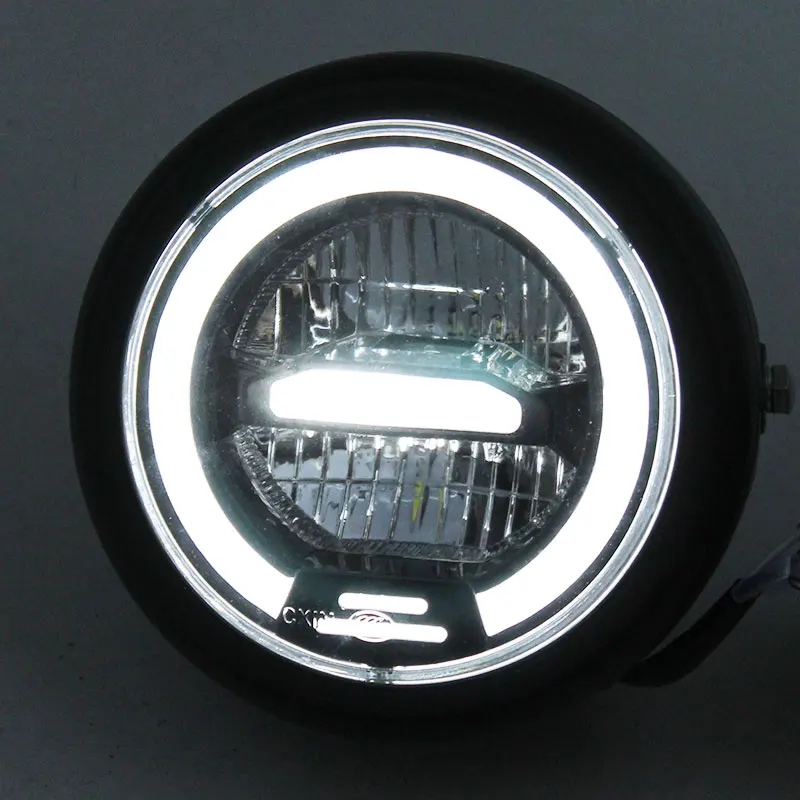 Universal-Cafe-Racer-Vintage-Motorcycle-LED-Head-lamp-Headlamp-distance ...