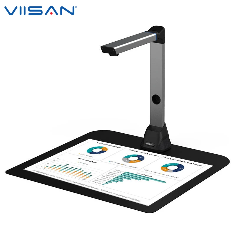 VIISAN V8 Book Document Scanner High Definition 8MP Portable Scanner for Office TeacherCapture ...