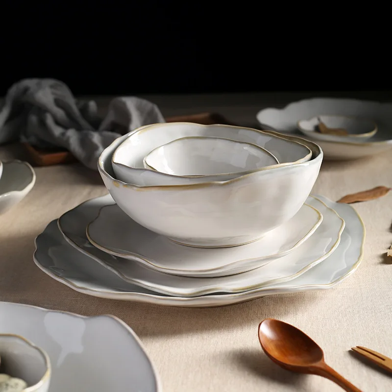 Modern-Ceramic-Plate-Set-Creative-Handmade-Dining-Room-Dinner-Set ...