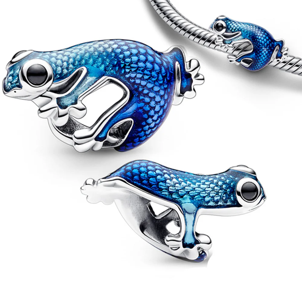 2024-Spring-New-Sterling-Silver-Blue-gradient-lizard-Charms-Bead ...