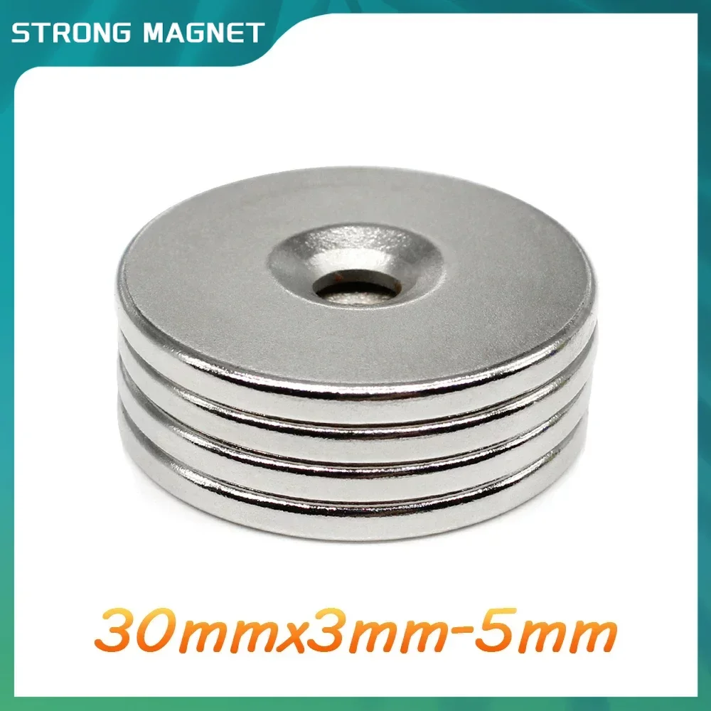 20PCS 30x3-5 Round Strong Powerful Magnets 30*3 mm Hole 5mm 30x5 Disc ...