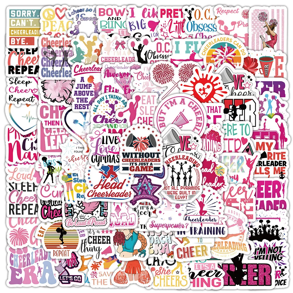 10-30-50PCS-New-Cheerleader-Stickers-Cartoon-Sports-Graffiti-Stationery ...