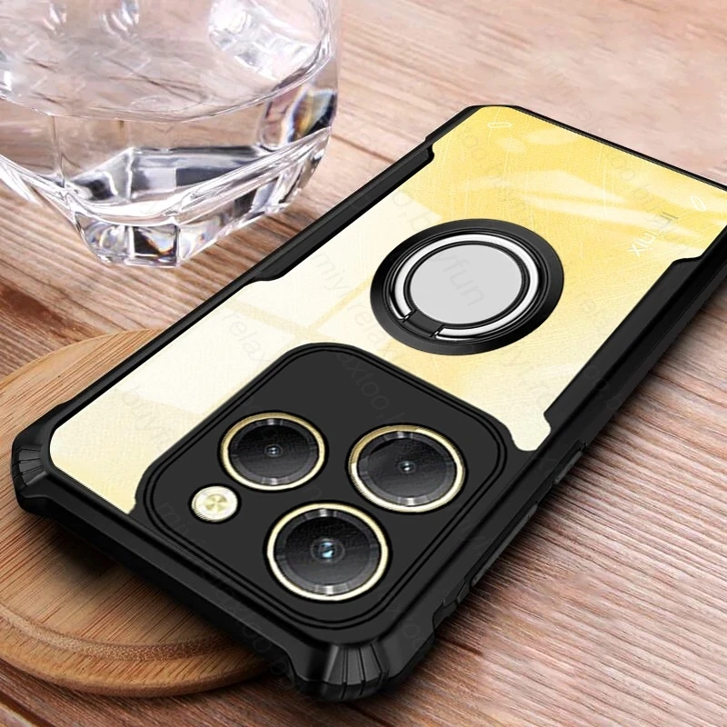 Hot40pro-4G-Case-Clear-Acrylic-TPU-Soft-Edges-Back-Cover-For-Infinix ...