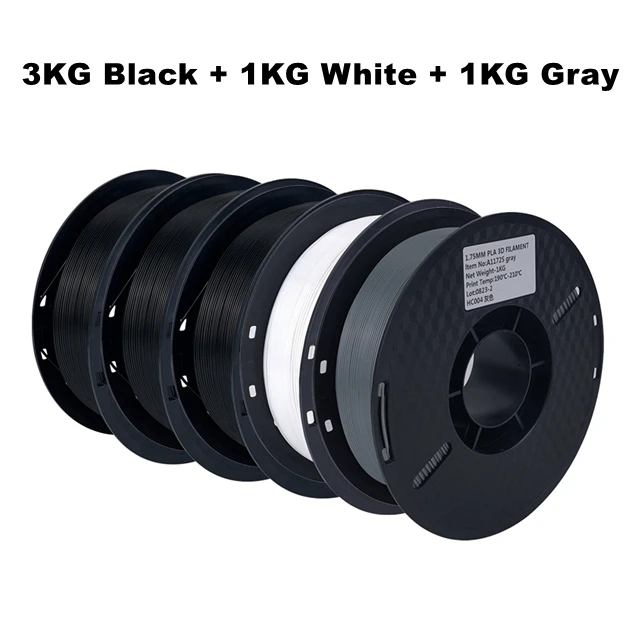 5KG PLA Filament 1.75mm Black White Gray High Quality Toughness 3D ...
