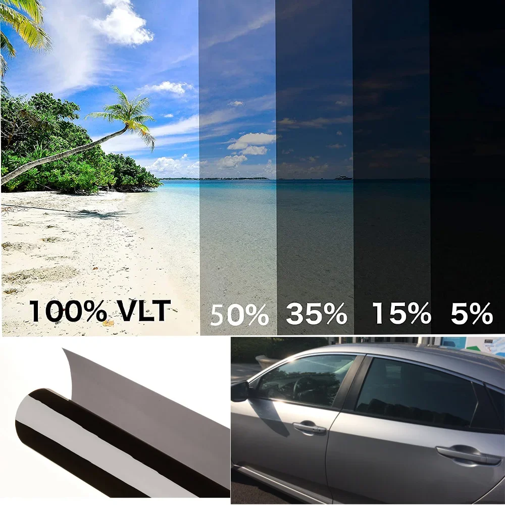 5-15-35-50-VLT-Black-Window-Tint-Film-Glass-Sticker-Solar-Sun-Shade ...