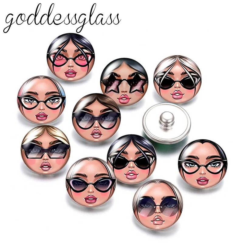 Матрёшка Matryoshka Russian Mask Sunglass Girl Face 10pcs Mixed Round ...