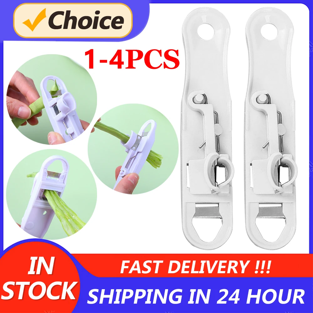 1-4PCS Green Bean Slicer Cutter Cut Fruit Vegetable Stringer Peeler ...