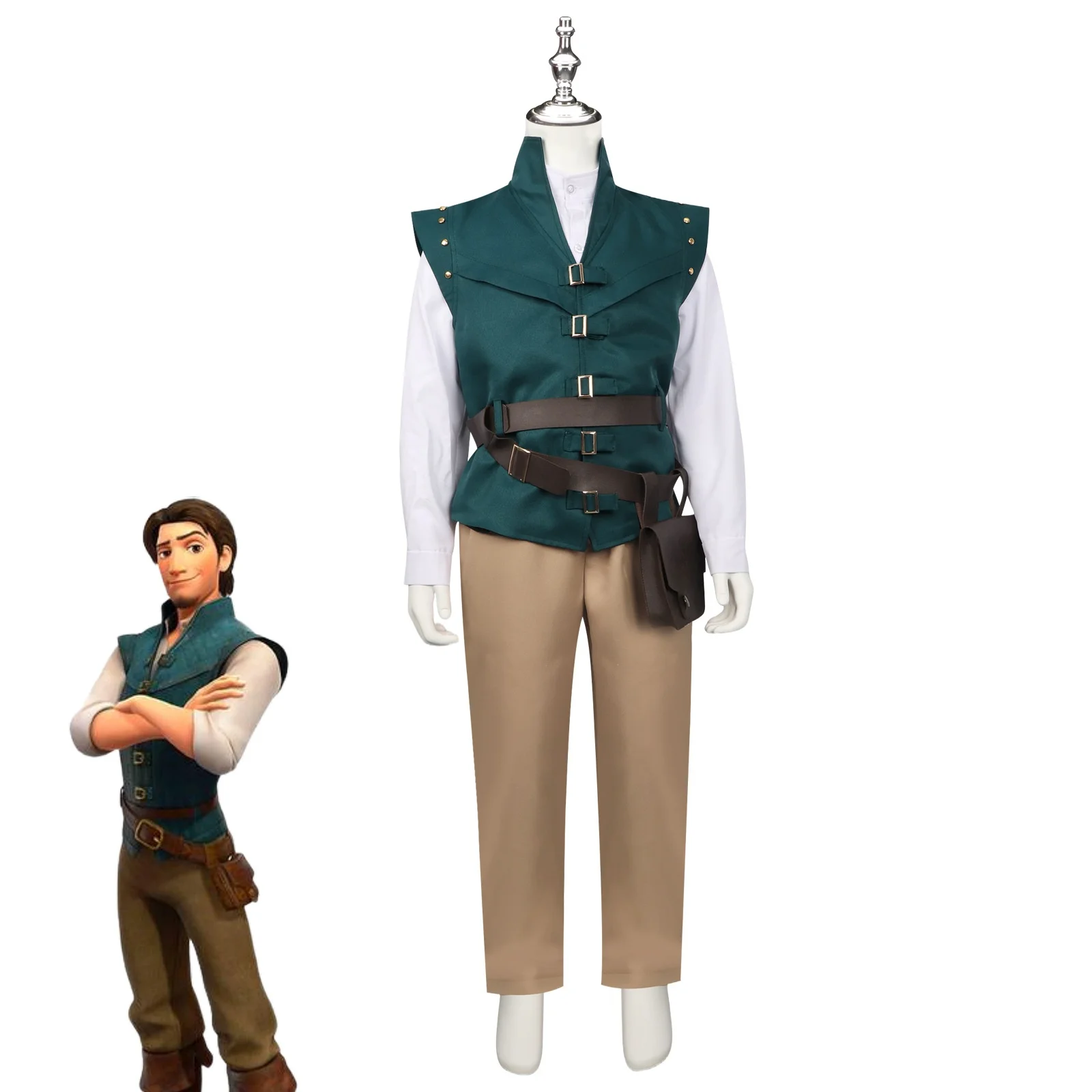 Halloween-Rider-Adult-Masquerade-Costume-Men-Flynn-Rider-Prince-Cosplay ...