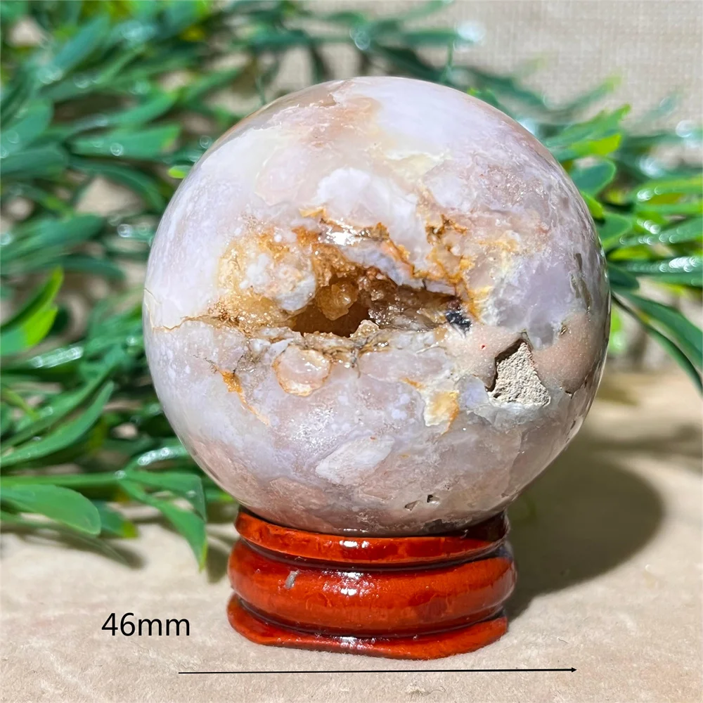 Pink-Flower-Agate-Sphere-Ball-Stone-Natural-Crystal-Quartz-Polished ...