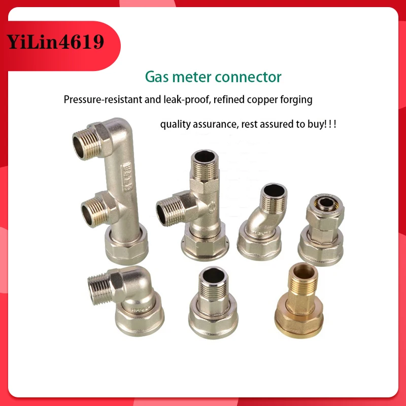 All-Copper-Natural-Gas-Meter-Front-and-Rear-Adapter-Tee-M30-To-1-2-Inch ...